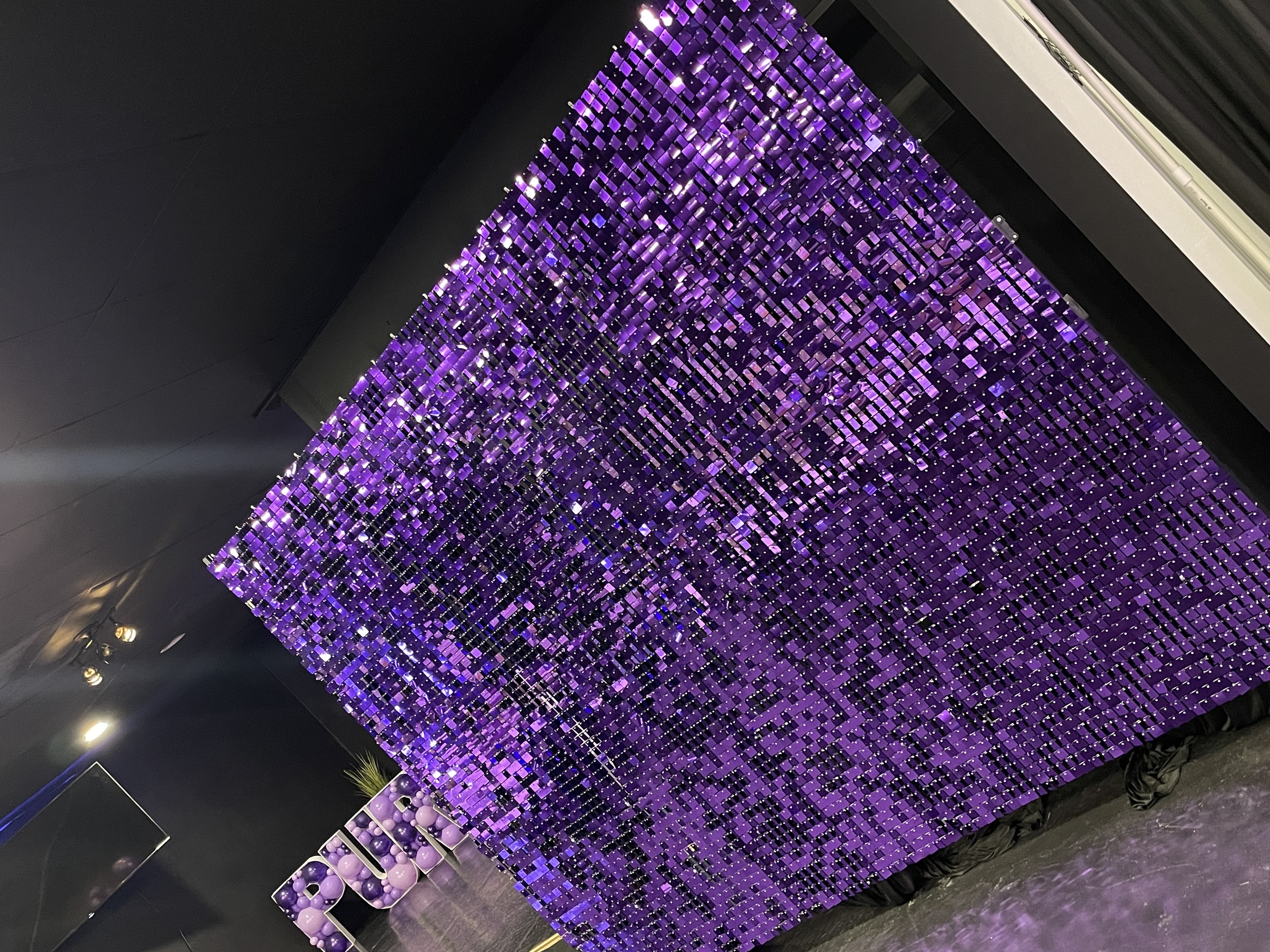 Purple Shimmer Wall | The Invite | Event & Party Prop Rentals