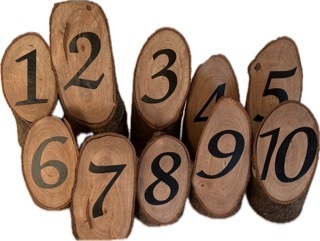 Wooden Log Table Numbers | Perfect Moments