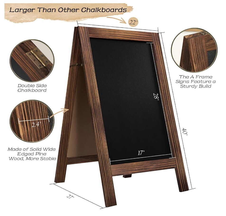 Large Rustic A-Frame Chalkboard Sign | Northern Lights Event Rental