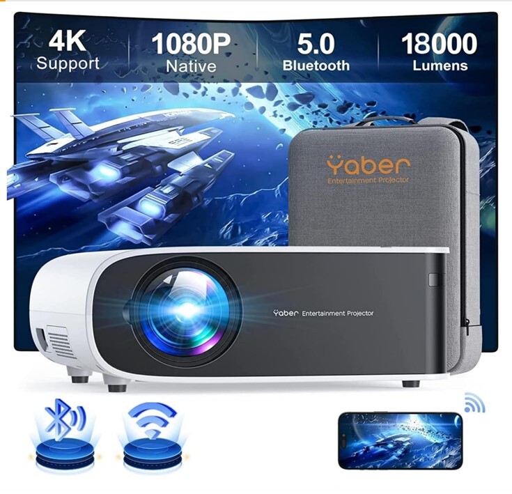 Yaber Entertainment Projector w/ Screen | Northern Lights Event Rental
