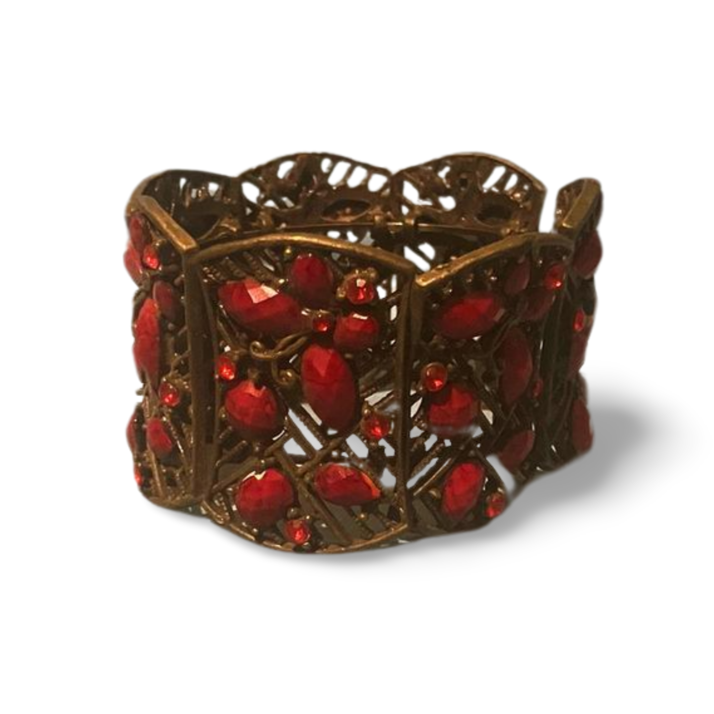 Bracelet - Large Cuff with Red Stones | Theatre Props Hire | Small ...