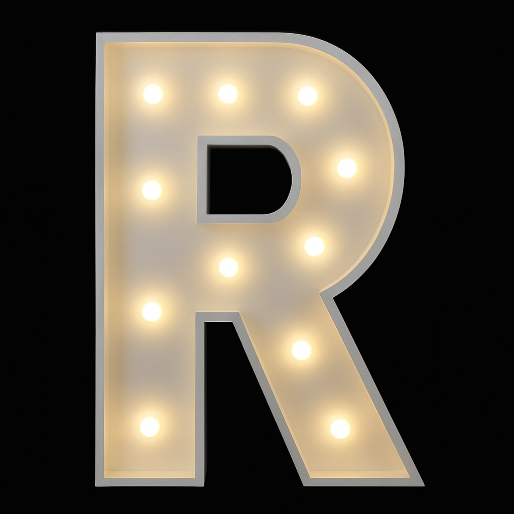 4 ft Marquee Light-up letter R | S.N. LaVie Event Rentals & Services