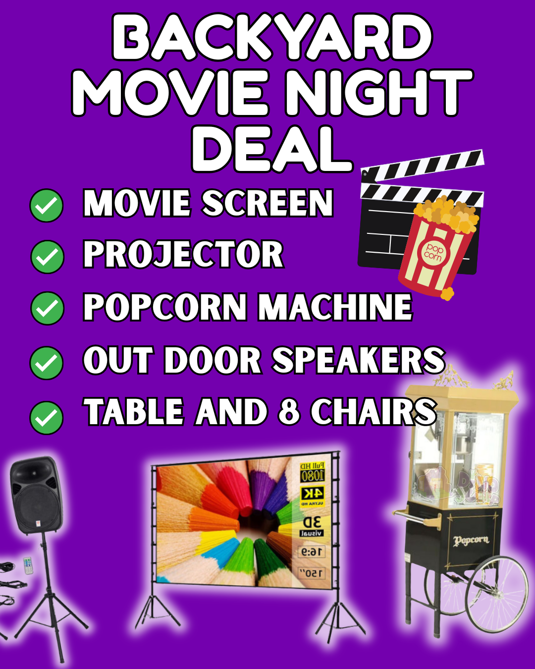 Backyard Movie Night Package – Weekend Special! | Bounce House Rentals ...