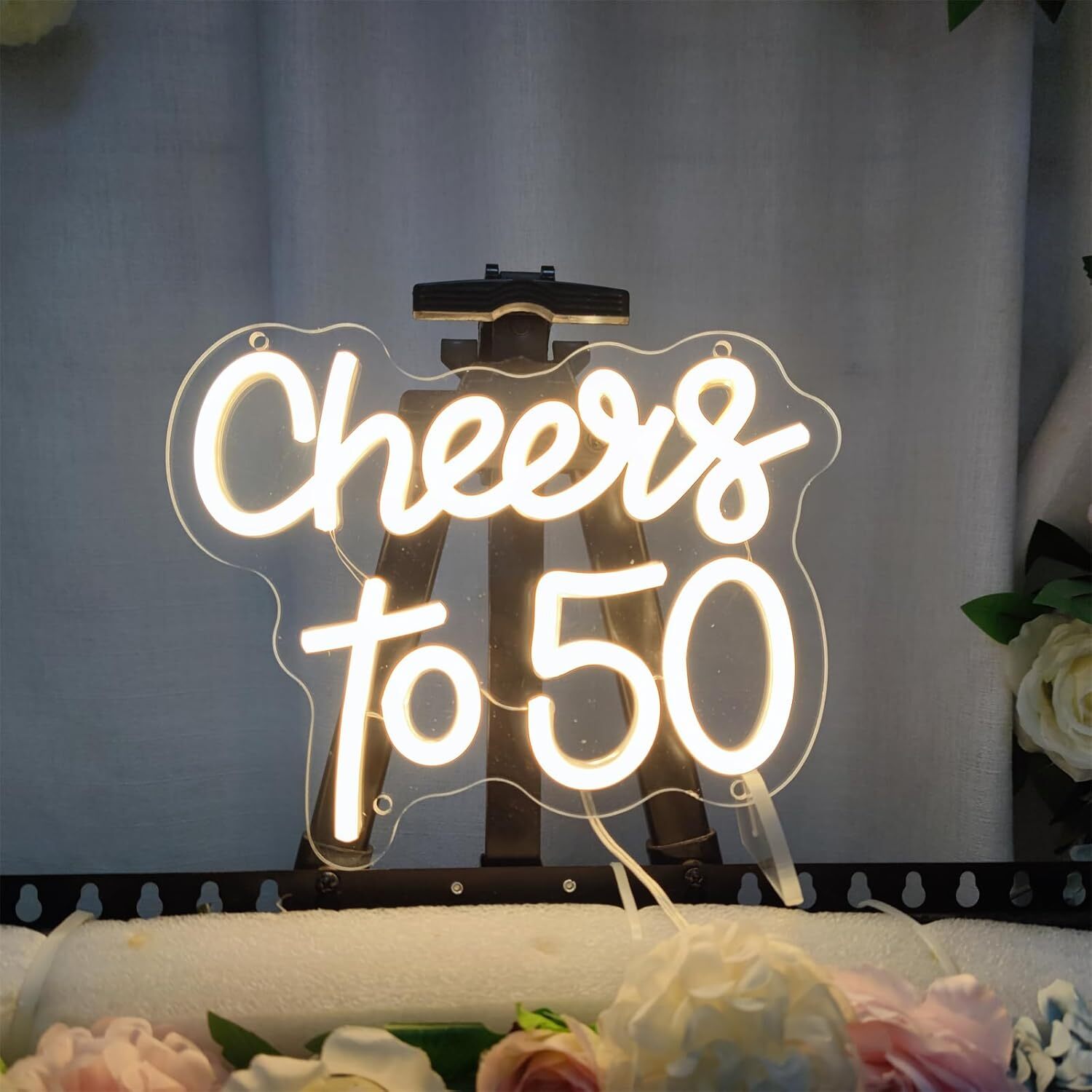 'Cheers to 50' Neon Sign | Occasion Source - The Occasion Rental Company