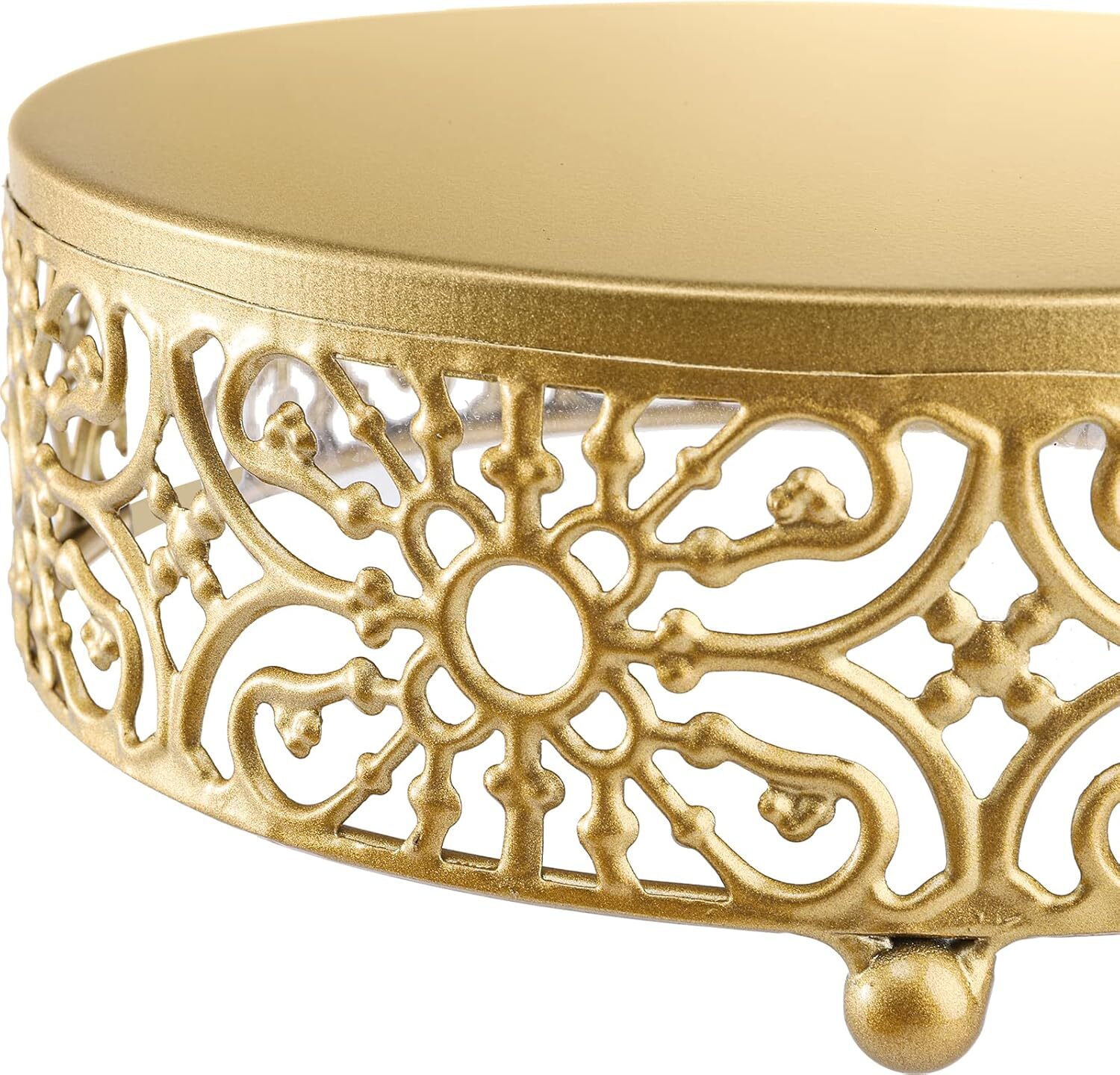 12' Gold Round Metal Cake Stand | Occasion Source, LLC
