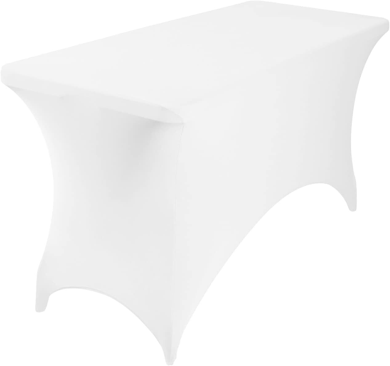 4' White Rectangle Spandex Tablecloth | Occasion Source - The Occasion ...