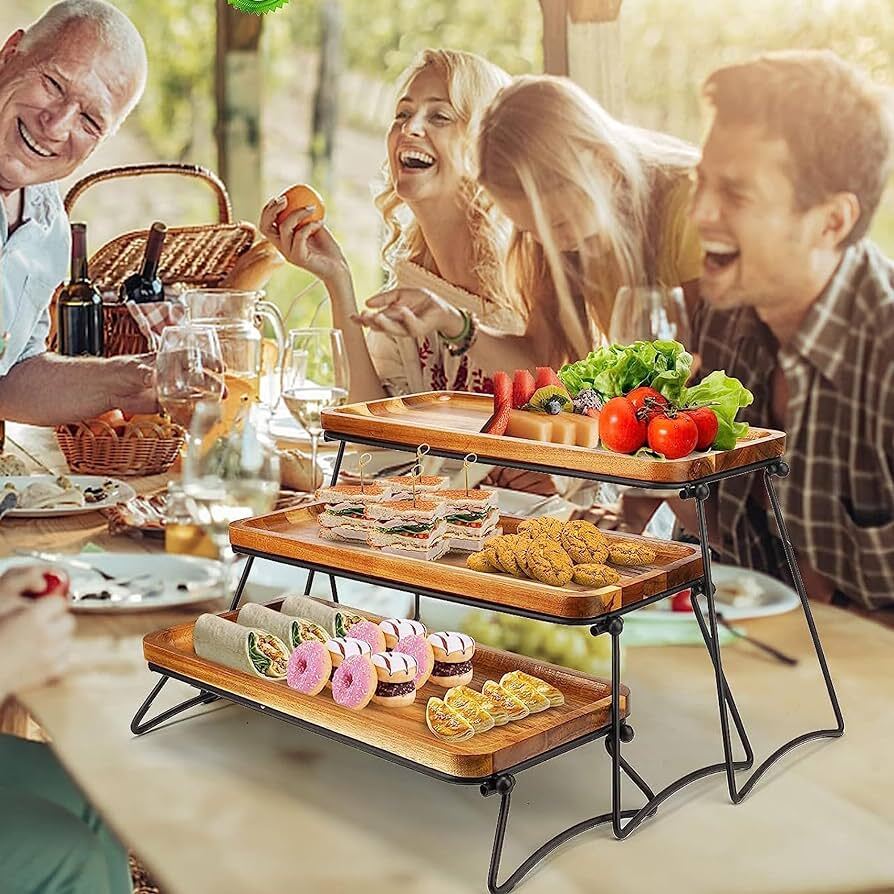3-Tier Rustic Wood Display Tray | Occasion Source, LLC