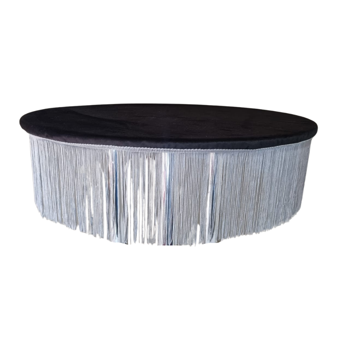 S1935 Black Velvet Overlays with fringe trimming | Dazzling Props