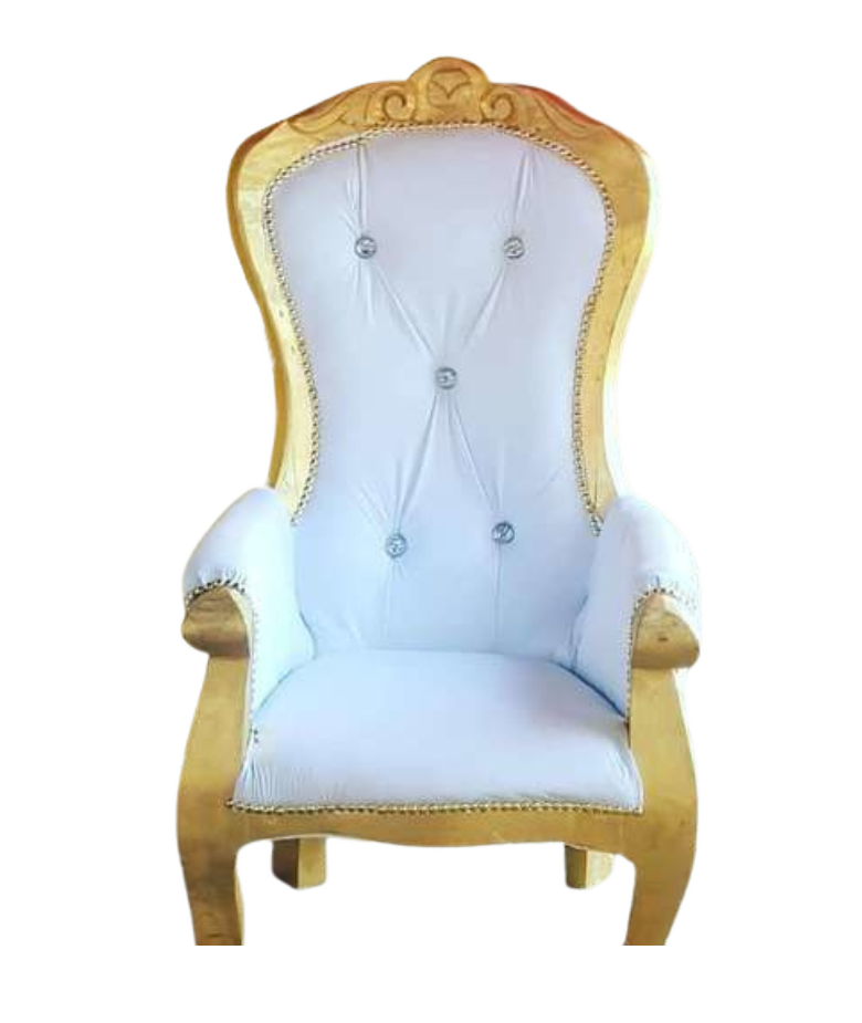 S1476 Gold & White Kiddies Throne Chair | Dazzling Props