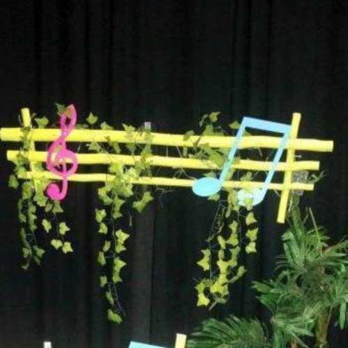 S1039 Music Notes - Hanging - yellow | Dazzling Props