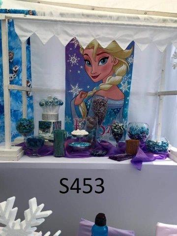 S453 Kiosk - White Frame and Frozen Elsa Canopy Cover ONLY | Dazzling Props