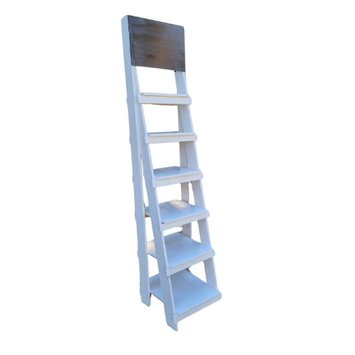S1186 White Ladder stand with Black board | Dazzling Props