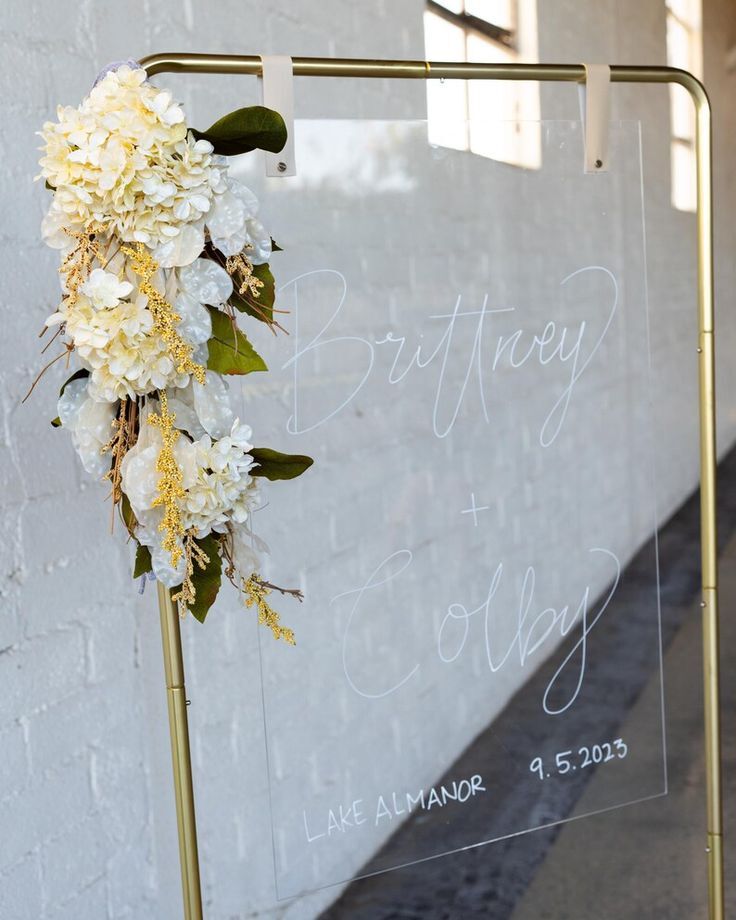 Gold frame for hanging sign | Mission Rentals