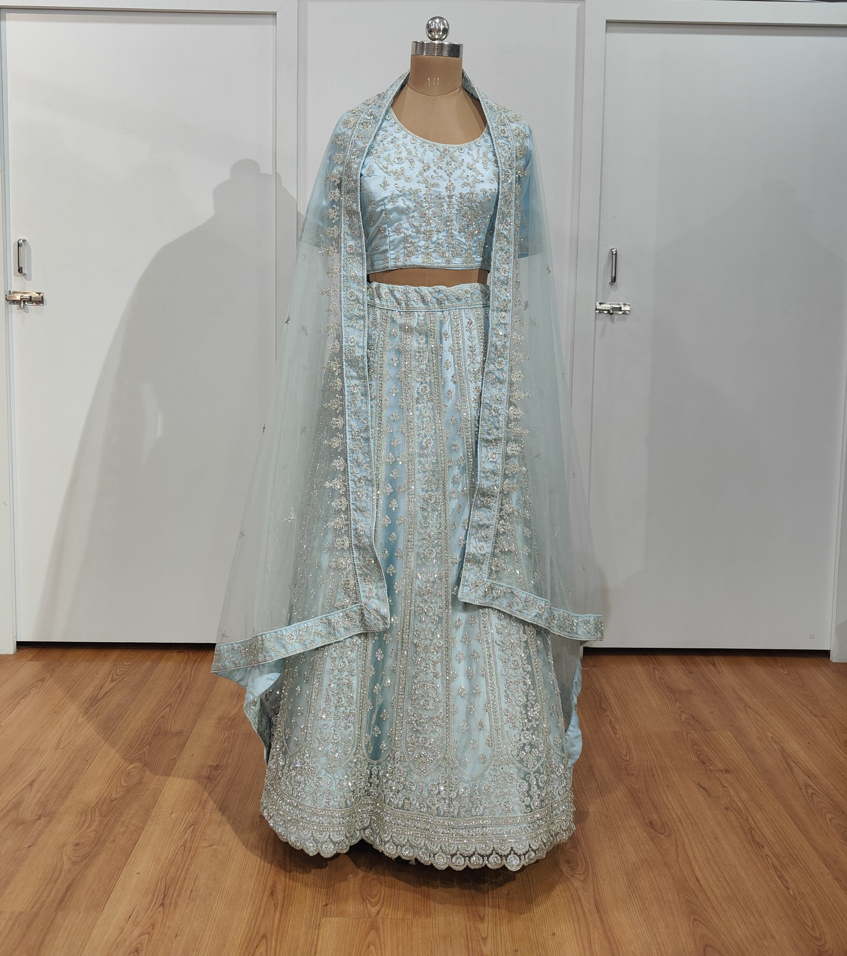 Hunter Ice Blue Lehenga - Wedding Bridal Lehenga for Rental | Rent To ...