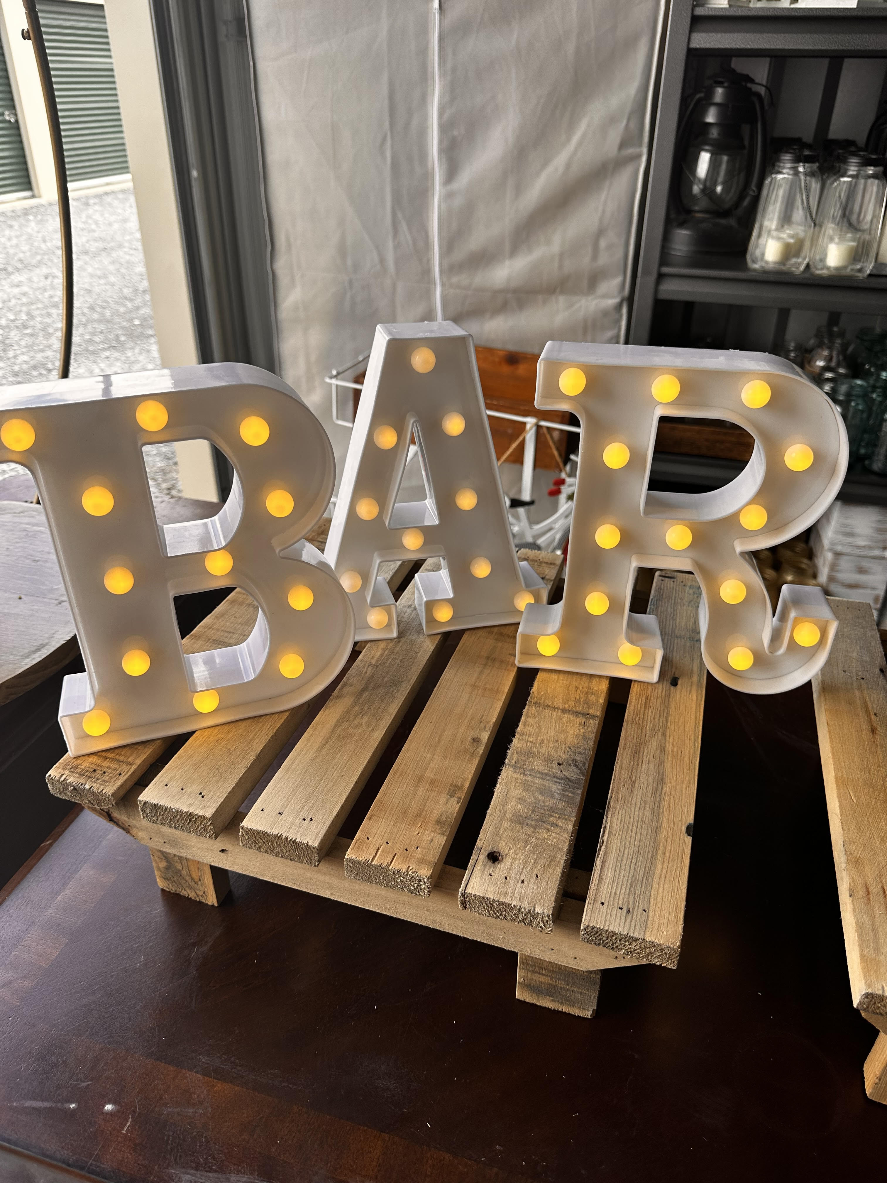 Light up 'BAR' Letters Item #1514 | Something Borrowed Wedding and ...