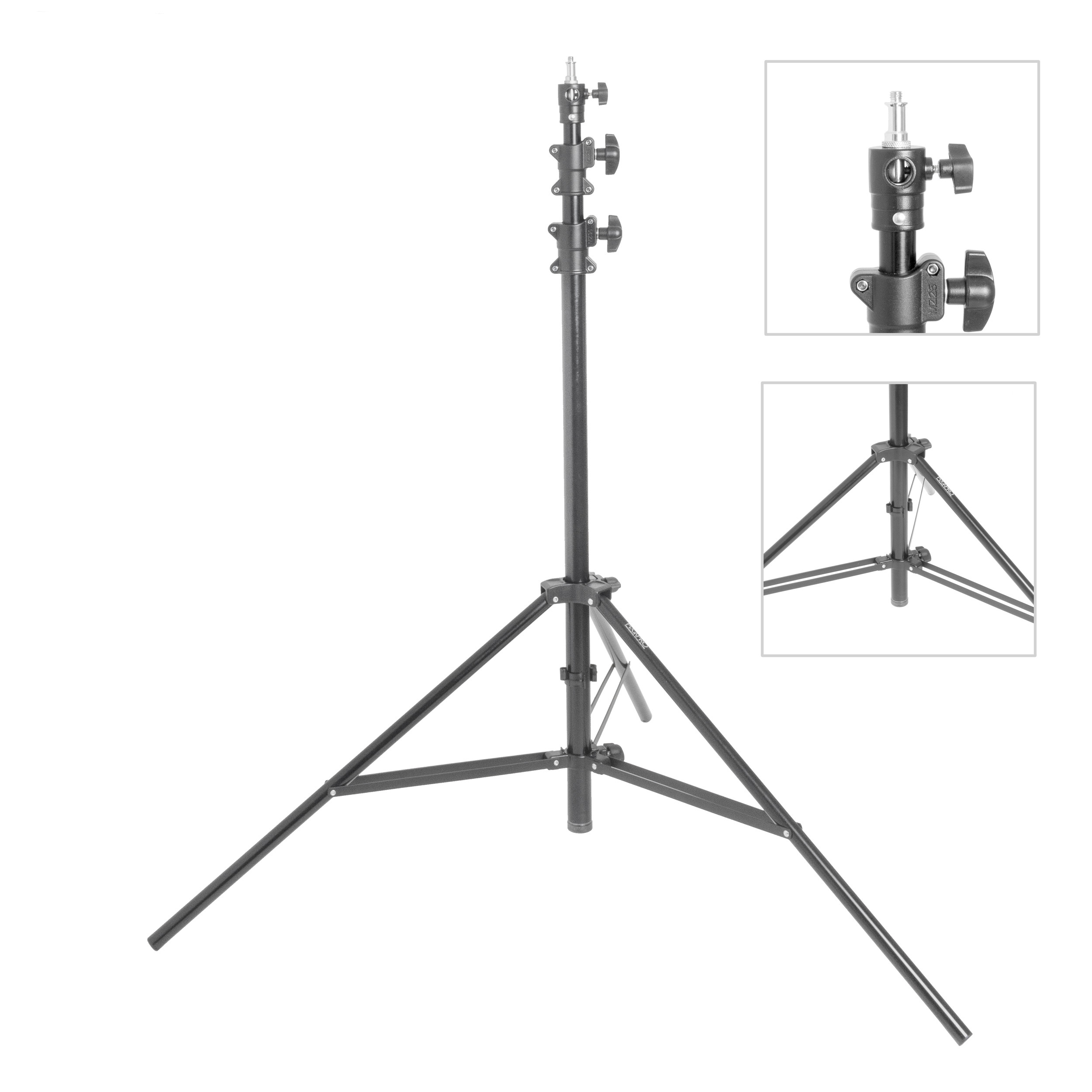3m Air Cushioned Black Light Stand with 1/4' & 3/8' Spigot ...