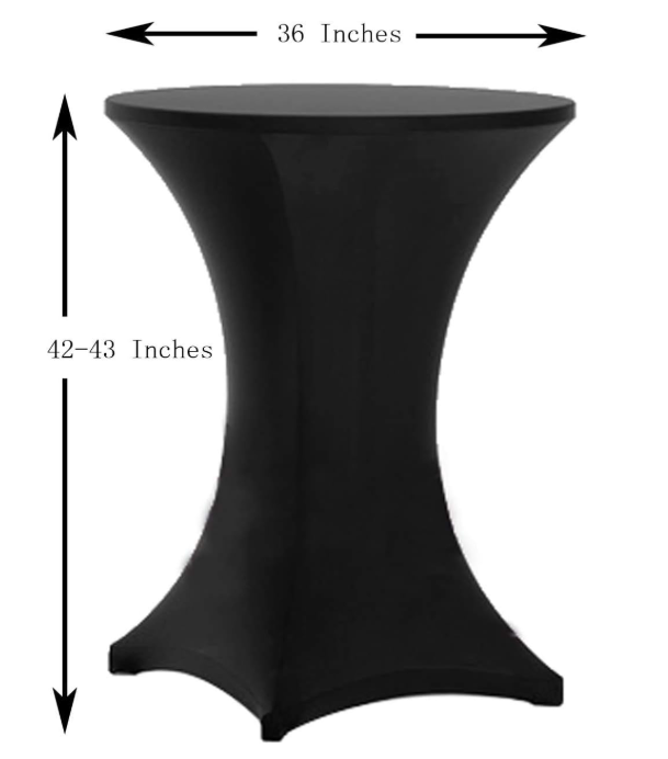 LARGE 36-inch round / 42-inch High Cocktail Bar Tables w/ Black Spandex ...