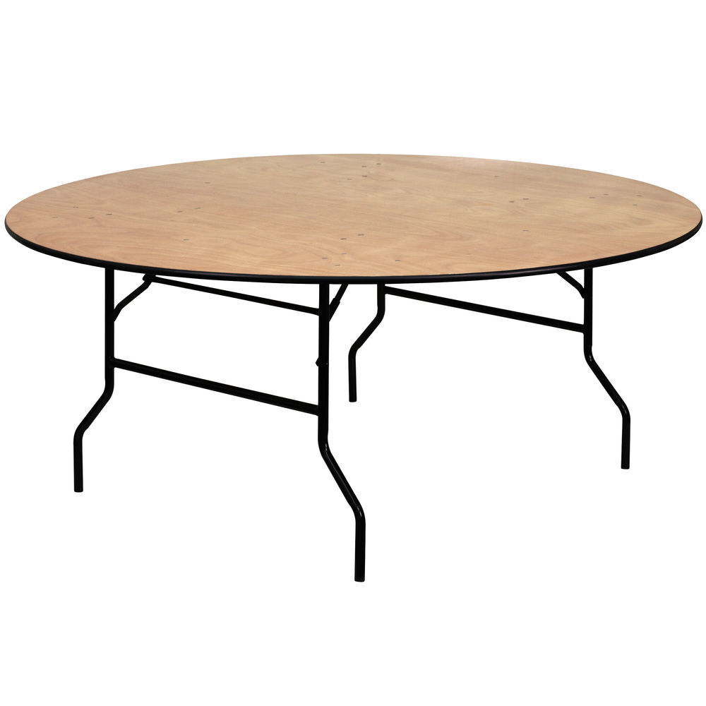 72' Round Wood Event Table | Premiere Party Rentals, LLC