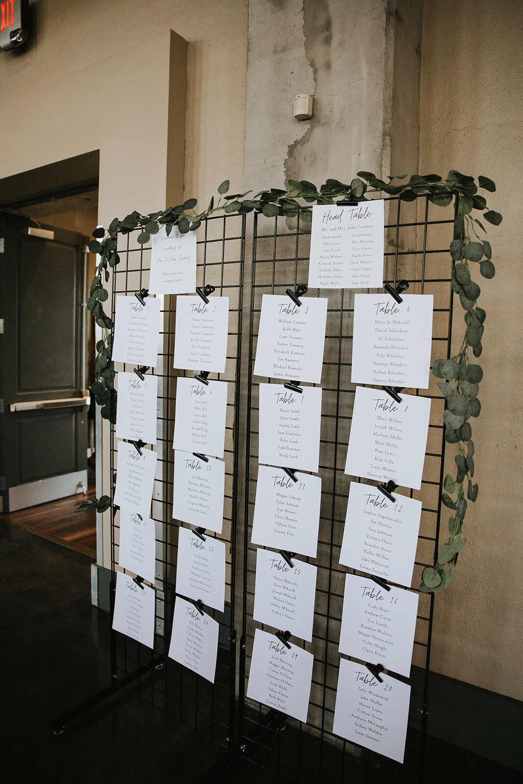 WALL DECOR/SEATING CHART: Black grid 2' x 6' SET OF 2 (with clips ...