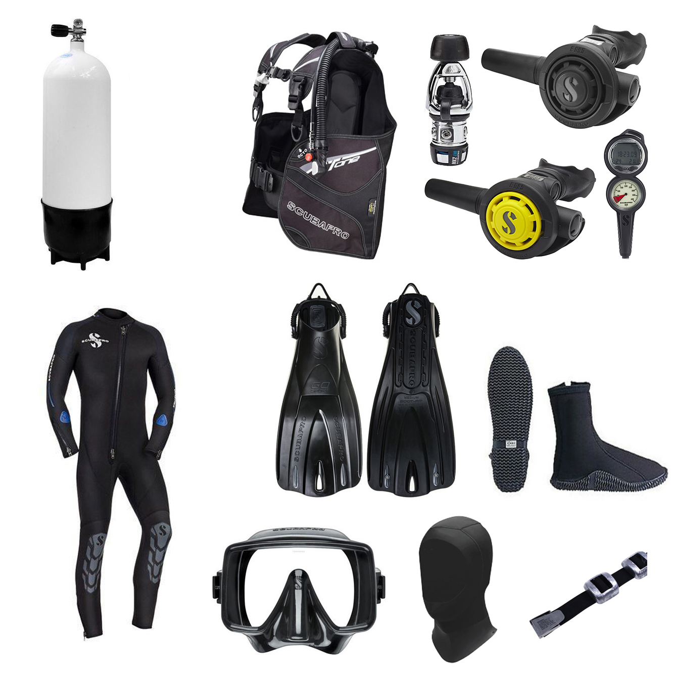 One Cylinder - Full Set Scuba Bundle (SELECT SIZES BELOW) | Diving Adelaide