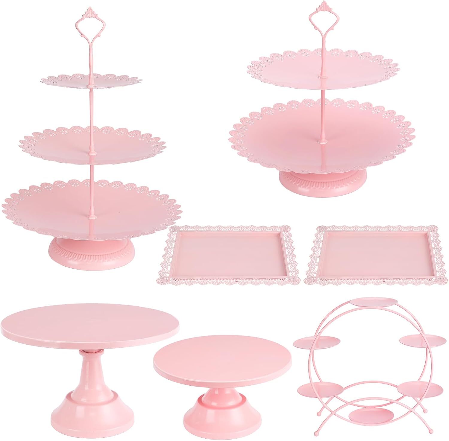 Pink Dessert Stand Rental Bundle Discount | Joyful Moments Party Rental LLC
