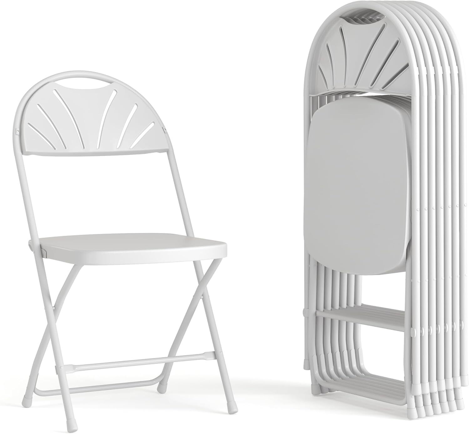 White Fan Back Premium Folding Chair | Joyful Moments Party Rental LLC