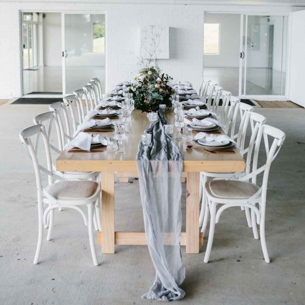 Wedding & Event Hire - Large Timber Feasting Table | Gold Coast Wedding ...
