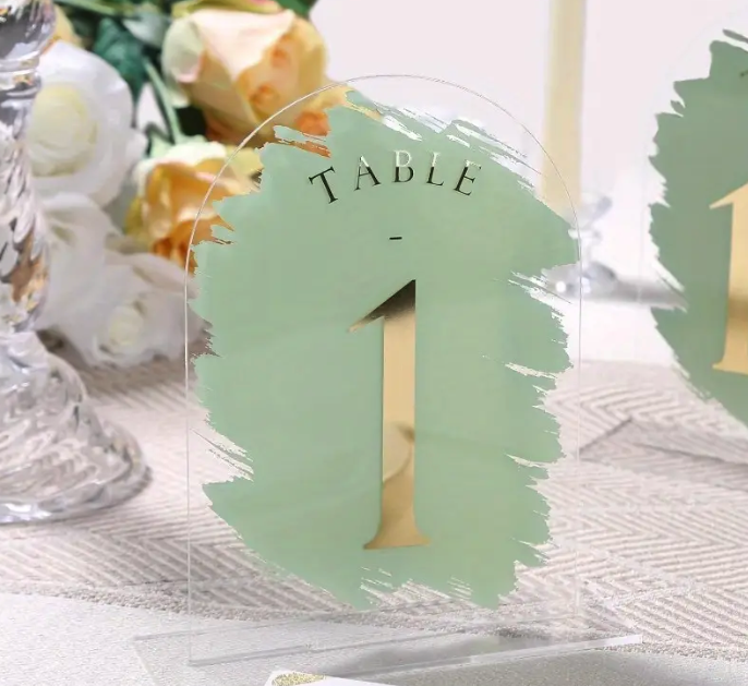 Sage Green Arch Table Numbers 1-15 | For the Love of Parties