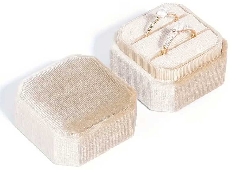 Beige Ring Box with two compartments | For the Love of Parties