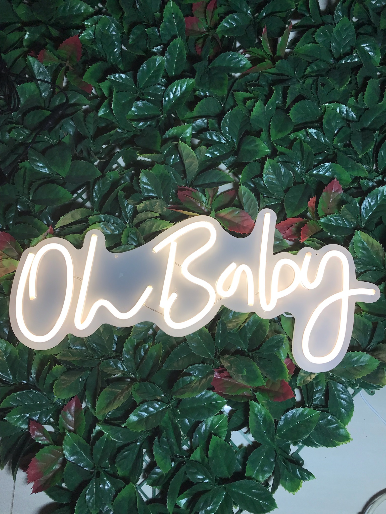 Neon Light up 'OH BABY' Sign | Gold Coast One Stop Event Hire Company