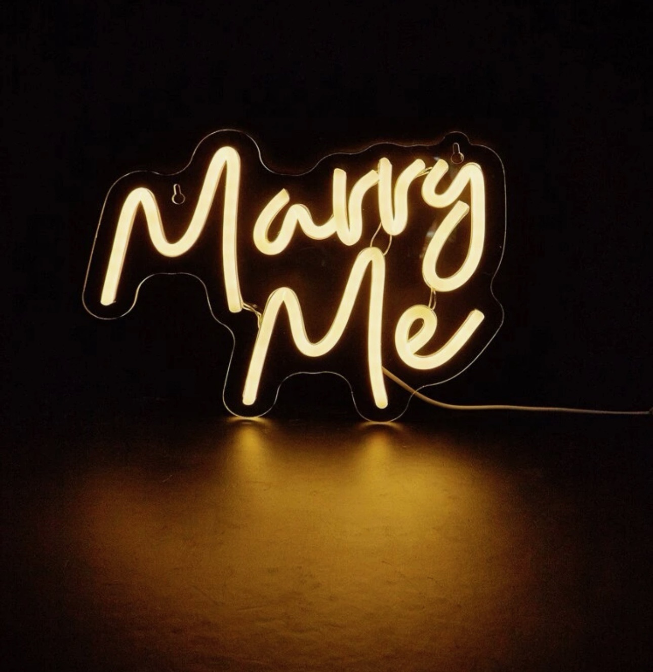 Neon Light up 'Marry Me' Sign | Gold Coast Event Hire Company