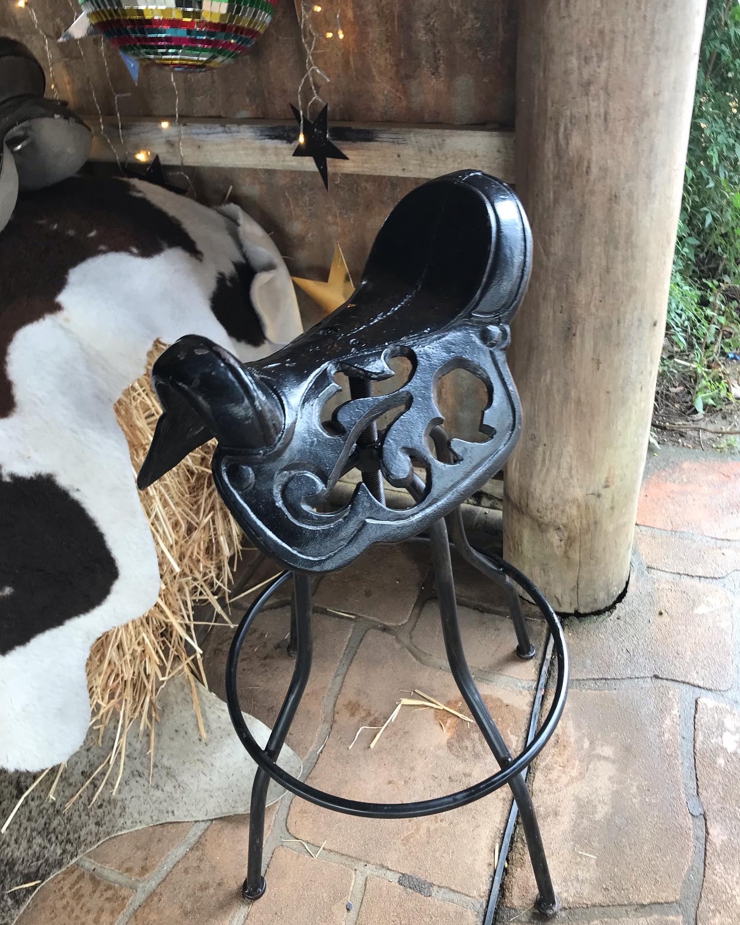 Cast Iron Antique Horse Saddle Bar Stool - 85cm - 60cm | Gold Coast ...