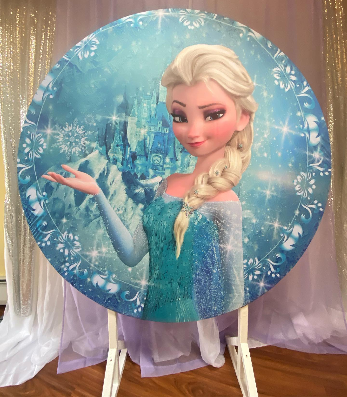 5ft Snow Princess Round Backdrop | Tuckers Party Rental West Hartford ...