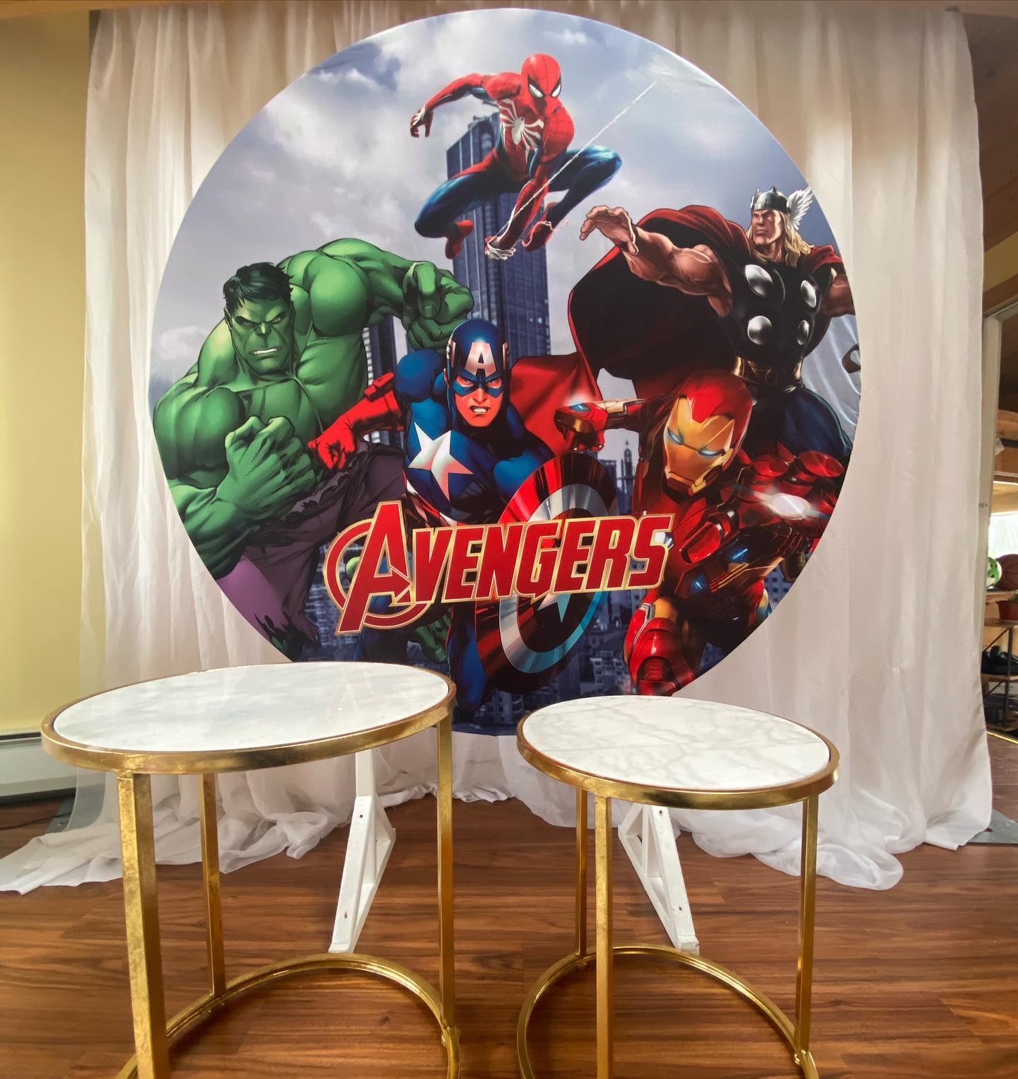 5ft Avengers Round Backdrop | Tuckers Party Rental West Hartford ...