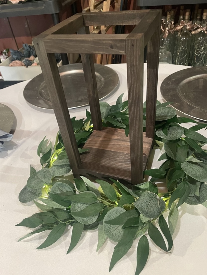 Dark Wood Open-Top Lanterns | Lucky in Love