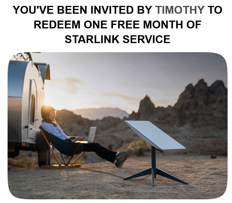 STARLINK One Free Month | Referral Code | Charge. Drive. | Australia
