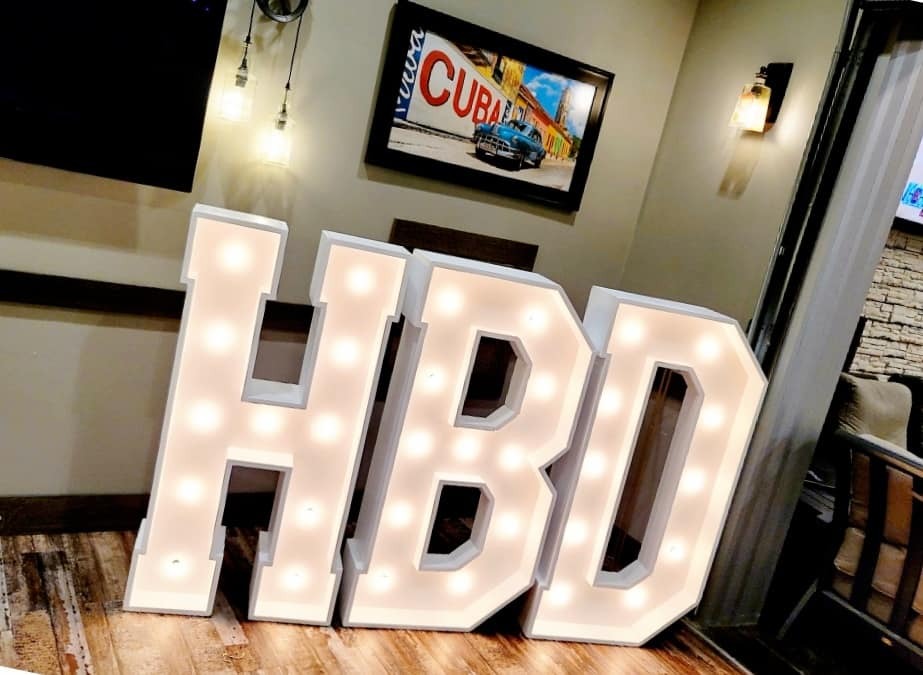 HBD | Birthday Marquee Letter Light Rentals in Ottawa | Upglow: Marquee ...
