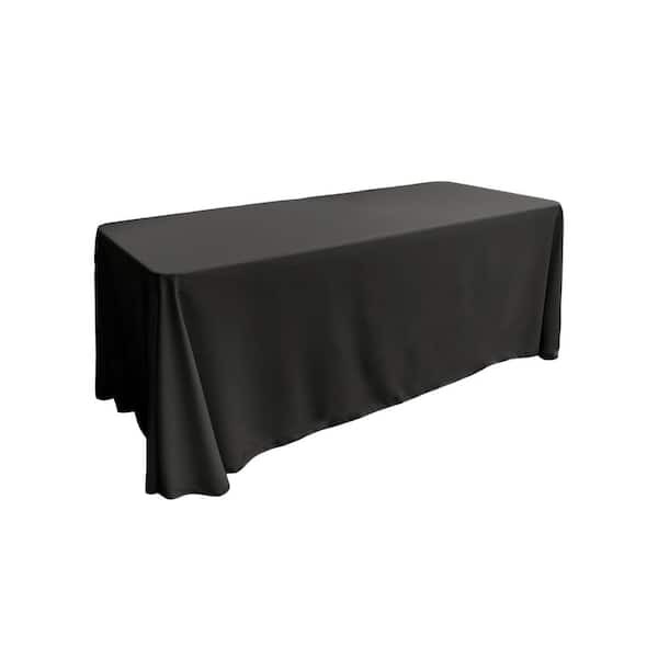 90x156in Black Rectangular Table Linens | Valley Decors