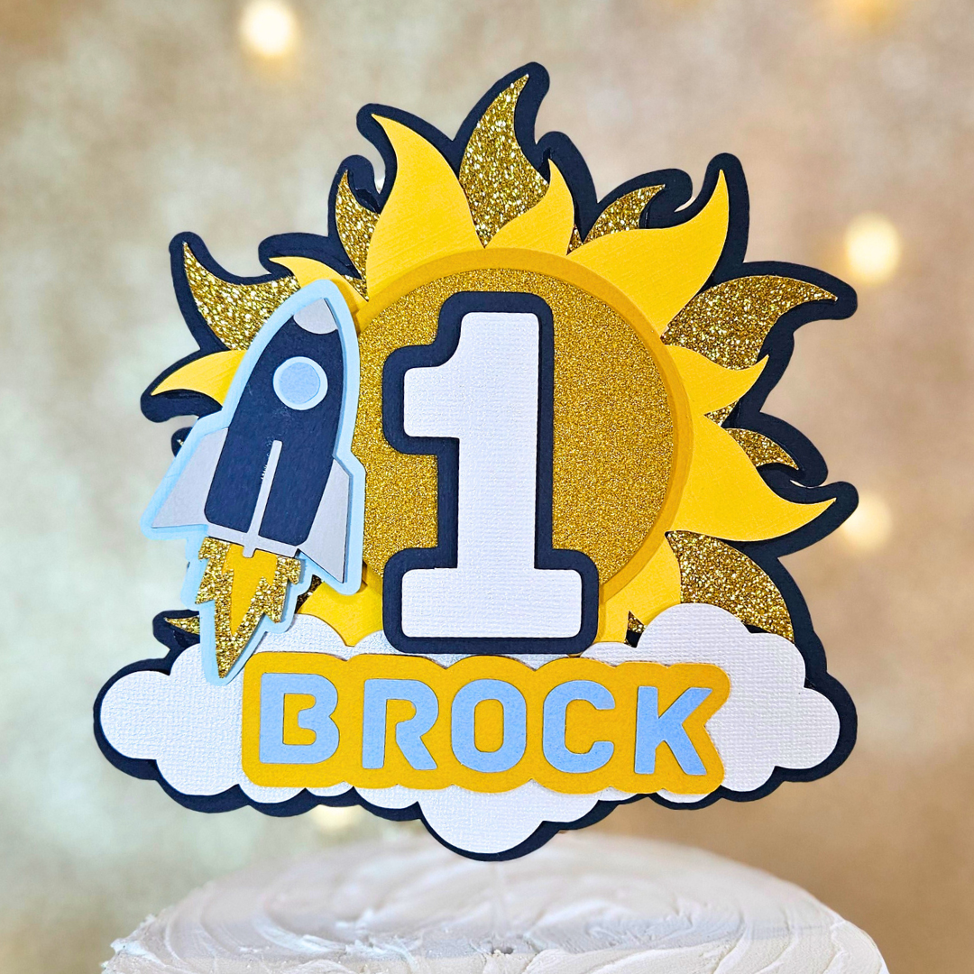 Space Cake Topper | Sequin Sky Celebrations | Lower Mainland Kids Party ...