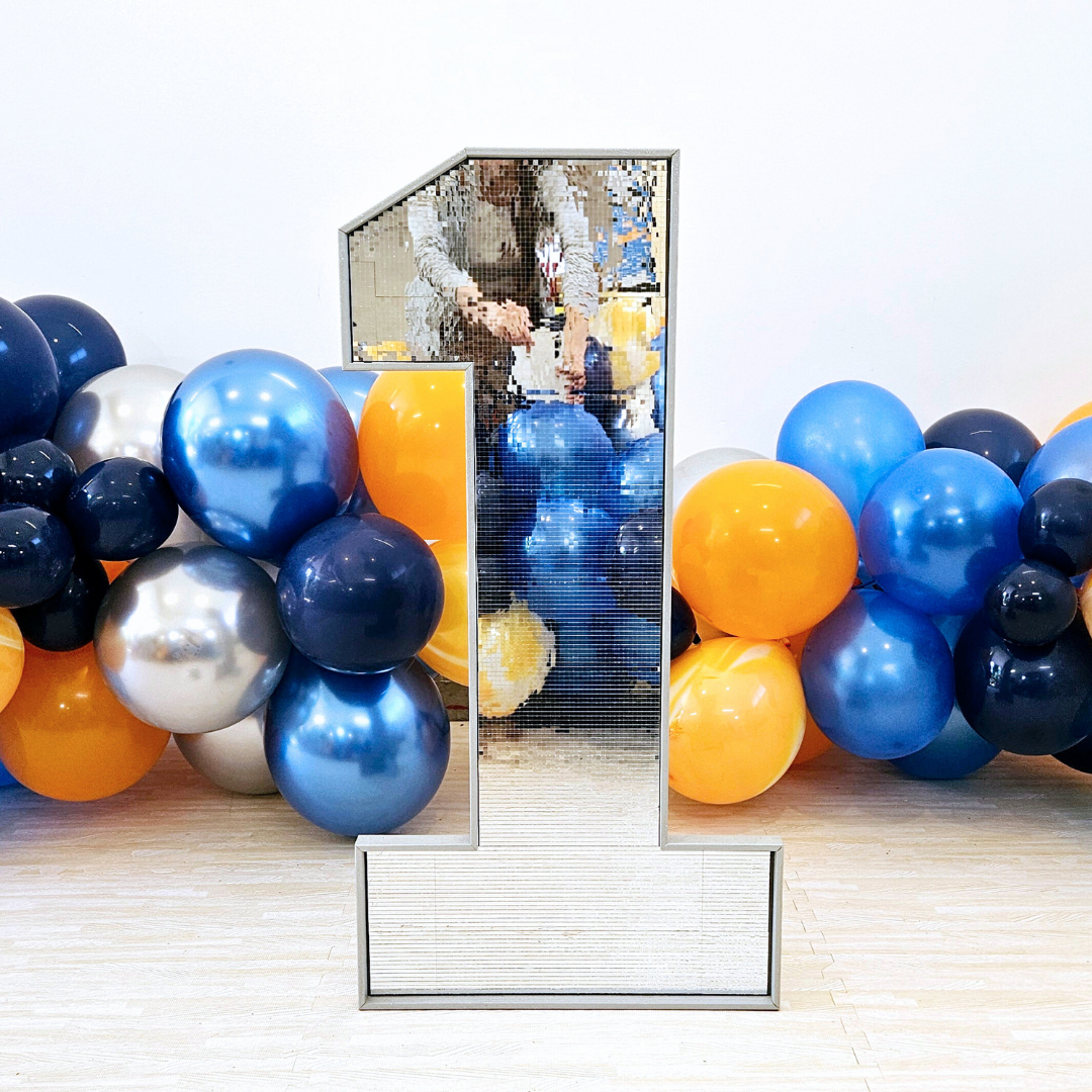 Marquee Number 1 Mirror Silver | Sequin Sky Celebrations | Lower ...