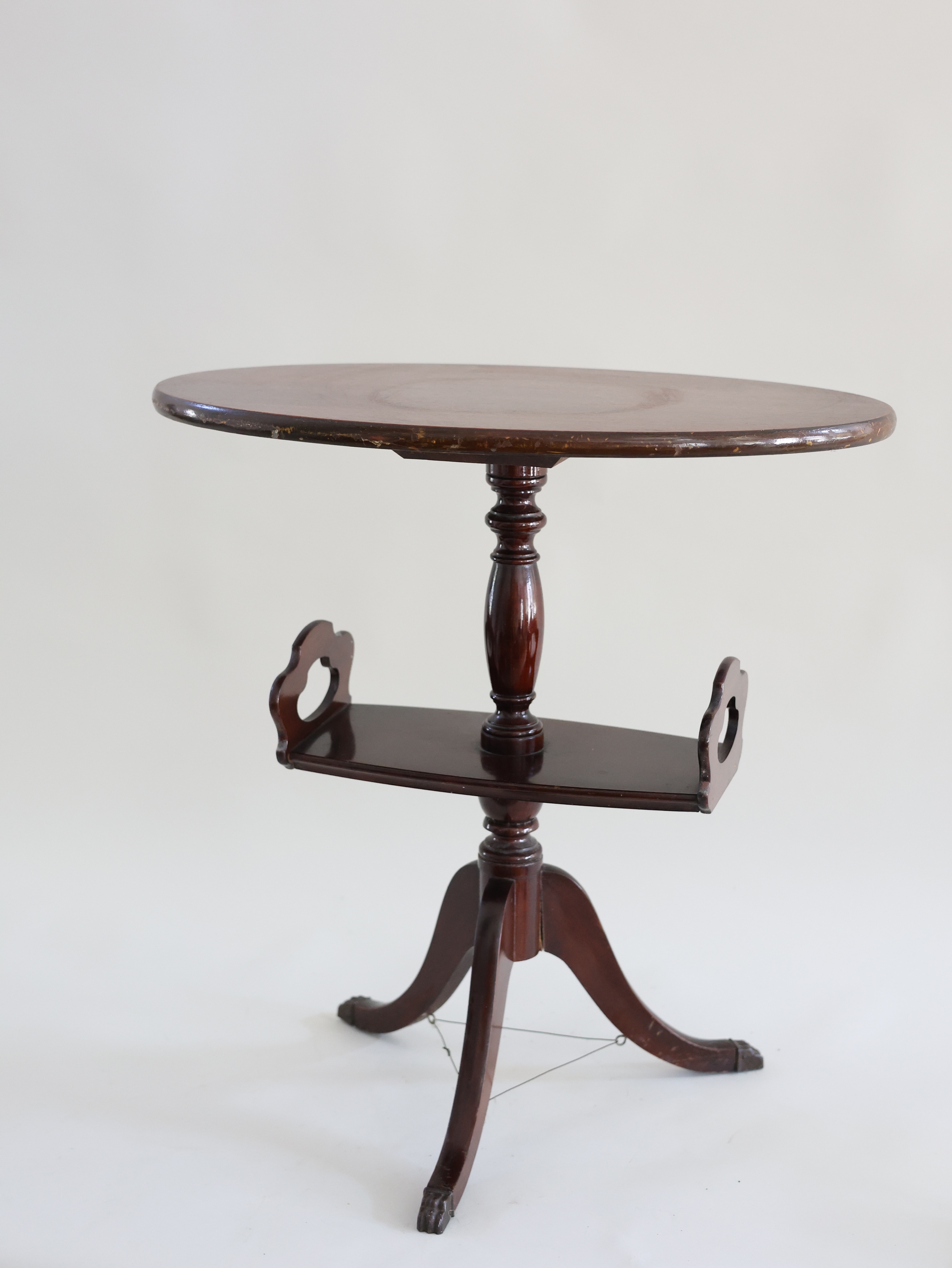Antique Wooden 2 Level 3 Legs Side table | Orlando Prop House