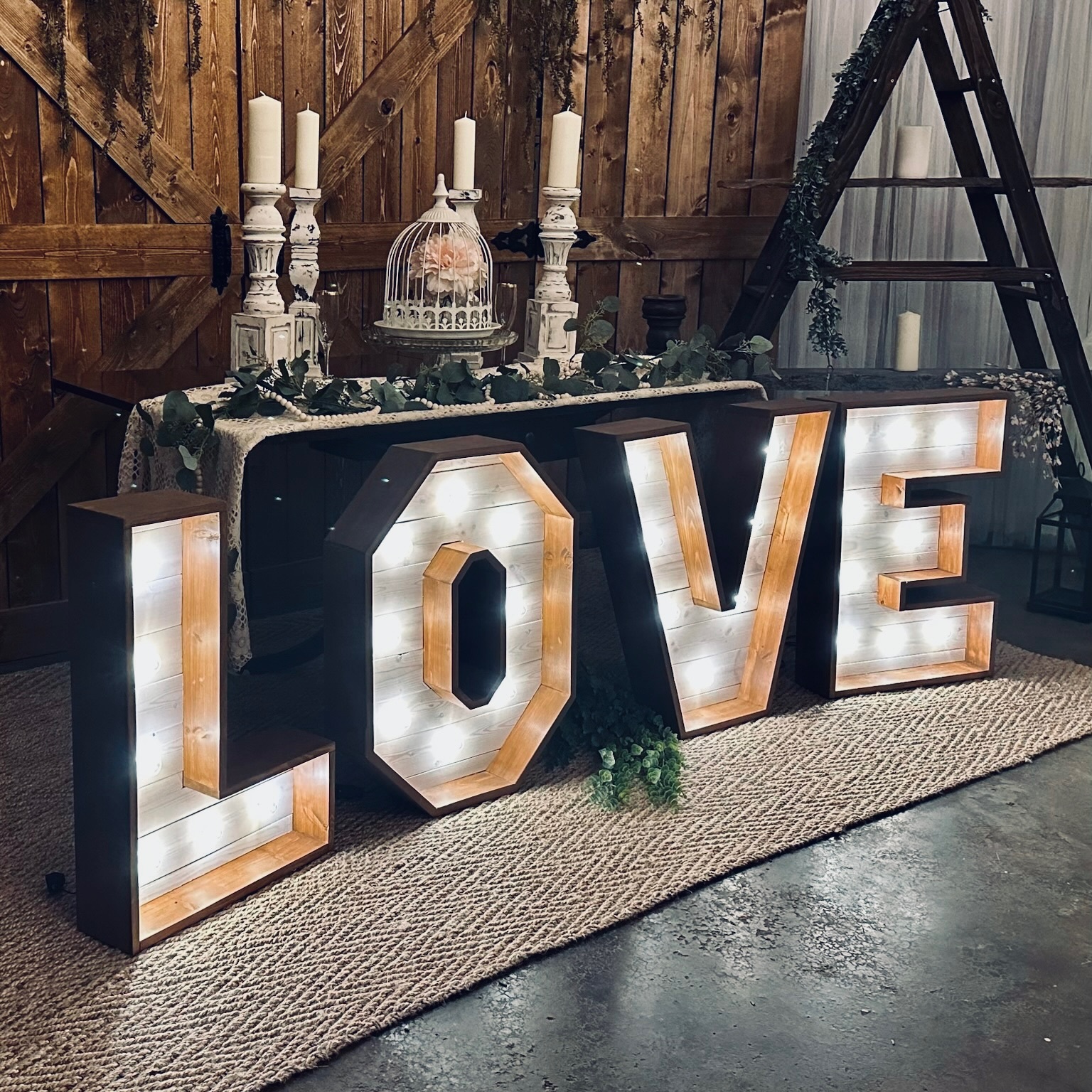 “LOVE” Marquee Letters | Glamping & Decor Rentals Near Edmonton | River ...