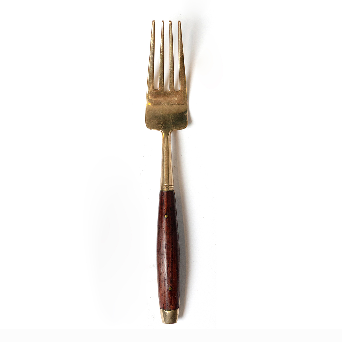 Mid Century MCM Thai Bronze and Teak Silverware Individual Dinner Forks ...