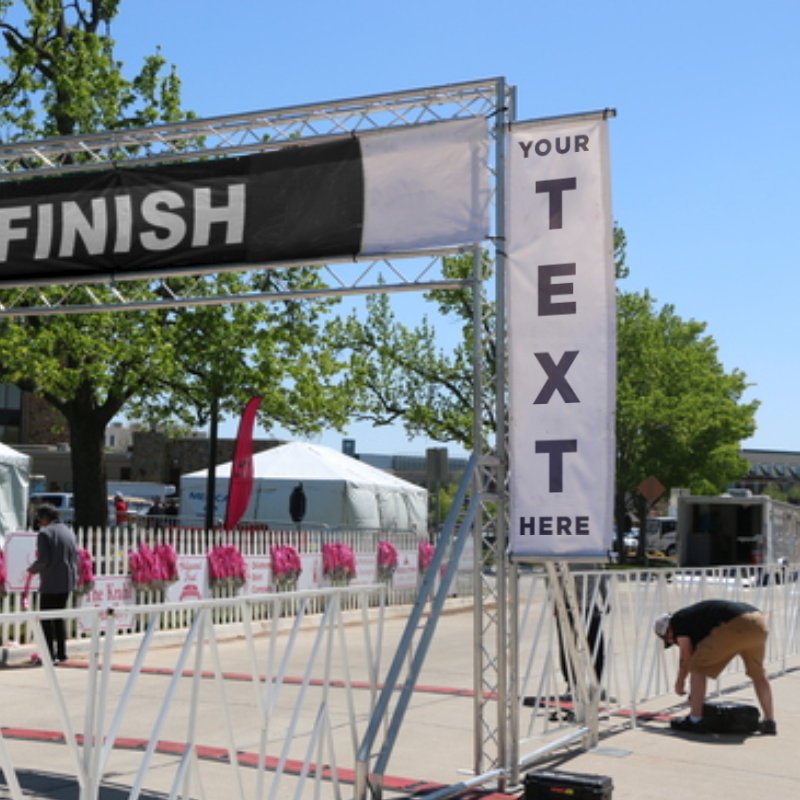 Vertical Truss Banner | Race Assist Equipment Rental and Event Management