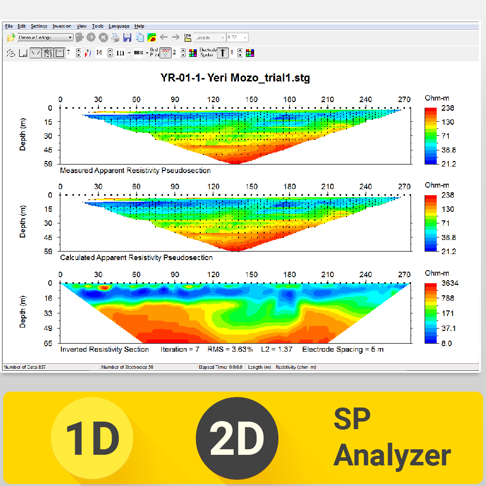 EarthImager 1D/2D/SP Analyzer | SAGA Geophysics, Inc.