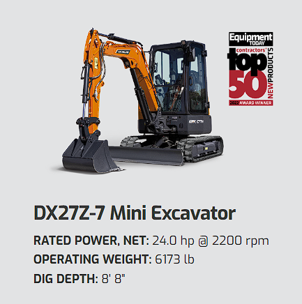 DEVELON DX27Z-7 Mini Excavator 3-Ton (Long Arm) | Mid-Isle Equipment