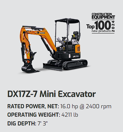 DEVELON DX17Z-7H Mini Excavator 2-Ton | Mid-Isle Equipment
