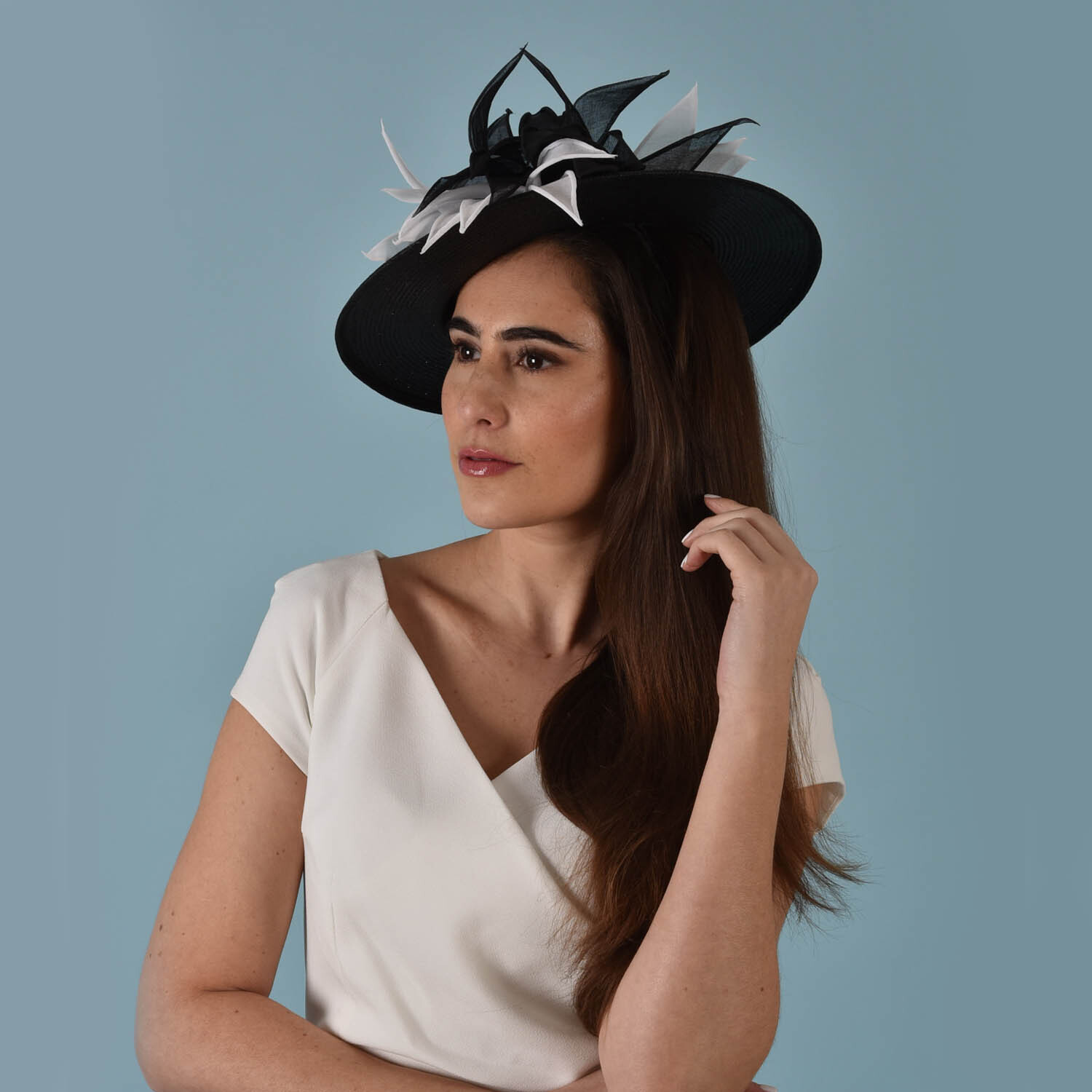 Caroline boater hat - black | Bee Smith Millinery