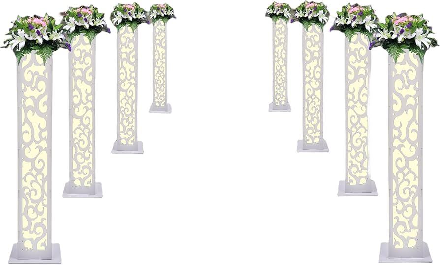 White Light Flower Pillar | Event Vibes Inc. | Event Rentals Canada