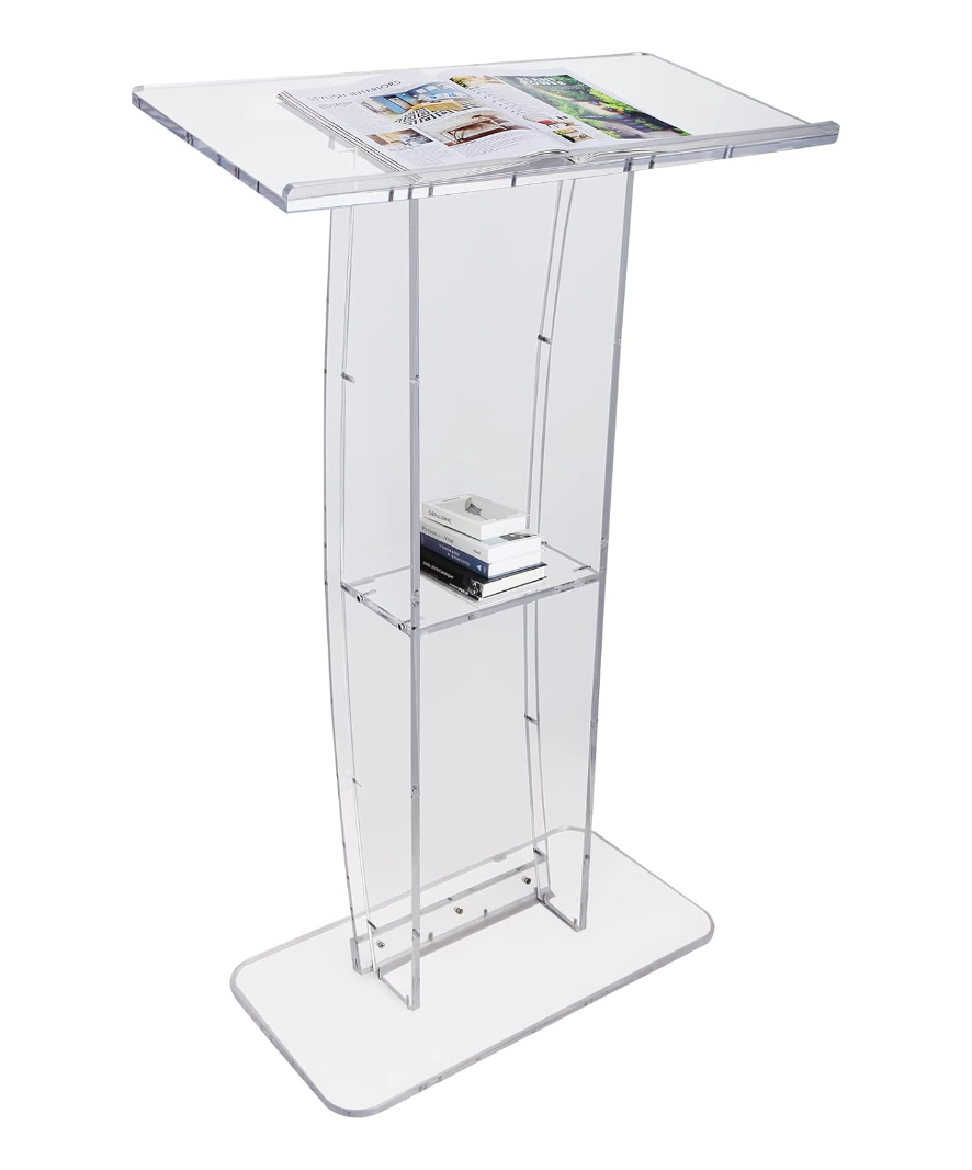 Acrylic Podium Rental – Modern Clear Pulpit for Events, Weddings ...